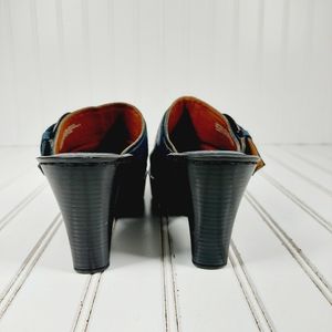 Born | Shoes | Born Blue Leather Comfort Buckle Strap Slip On Wedge ...